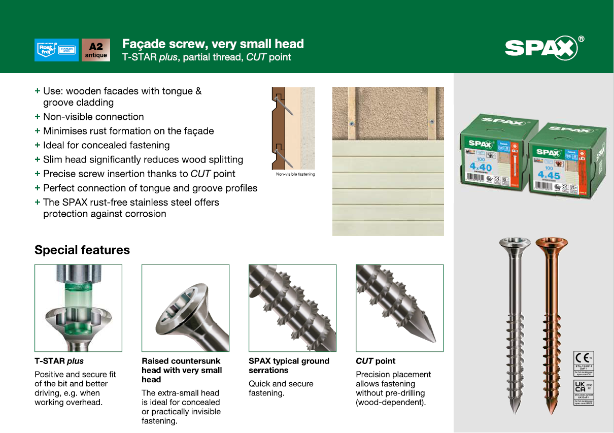 Spax Stainless BOX Facade Screw - Southgate Timber